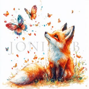 Fox and Butterfly Clipart 10 High Quality Jpgs Digital Download Digital ...