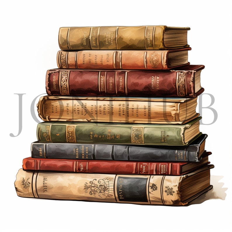 Vintage Books Clipart 10 High Quality Jpg's Digital Download Books ...