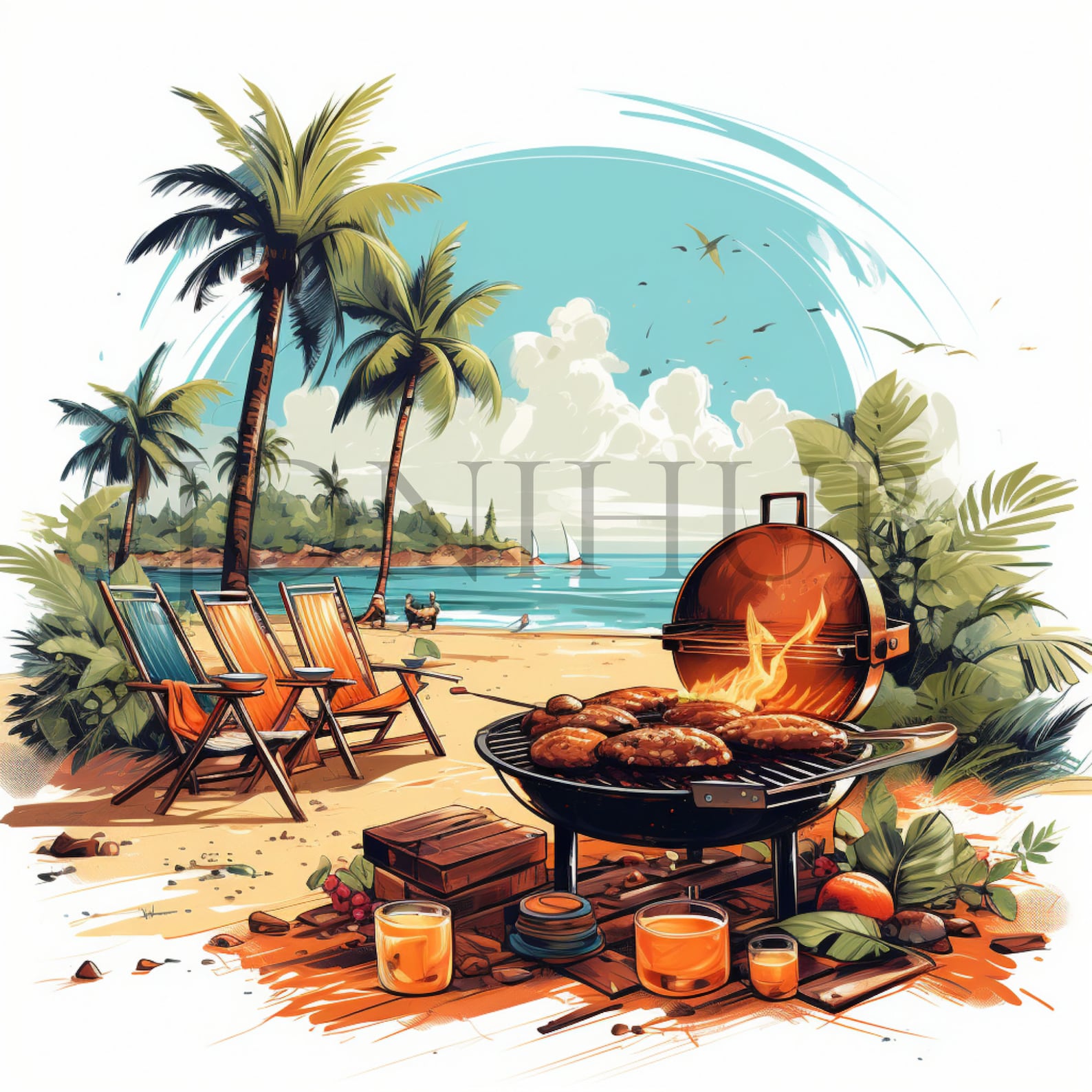 Summer BBQ Clipart | 10 High Quality Jpg's | Digital Download ...