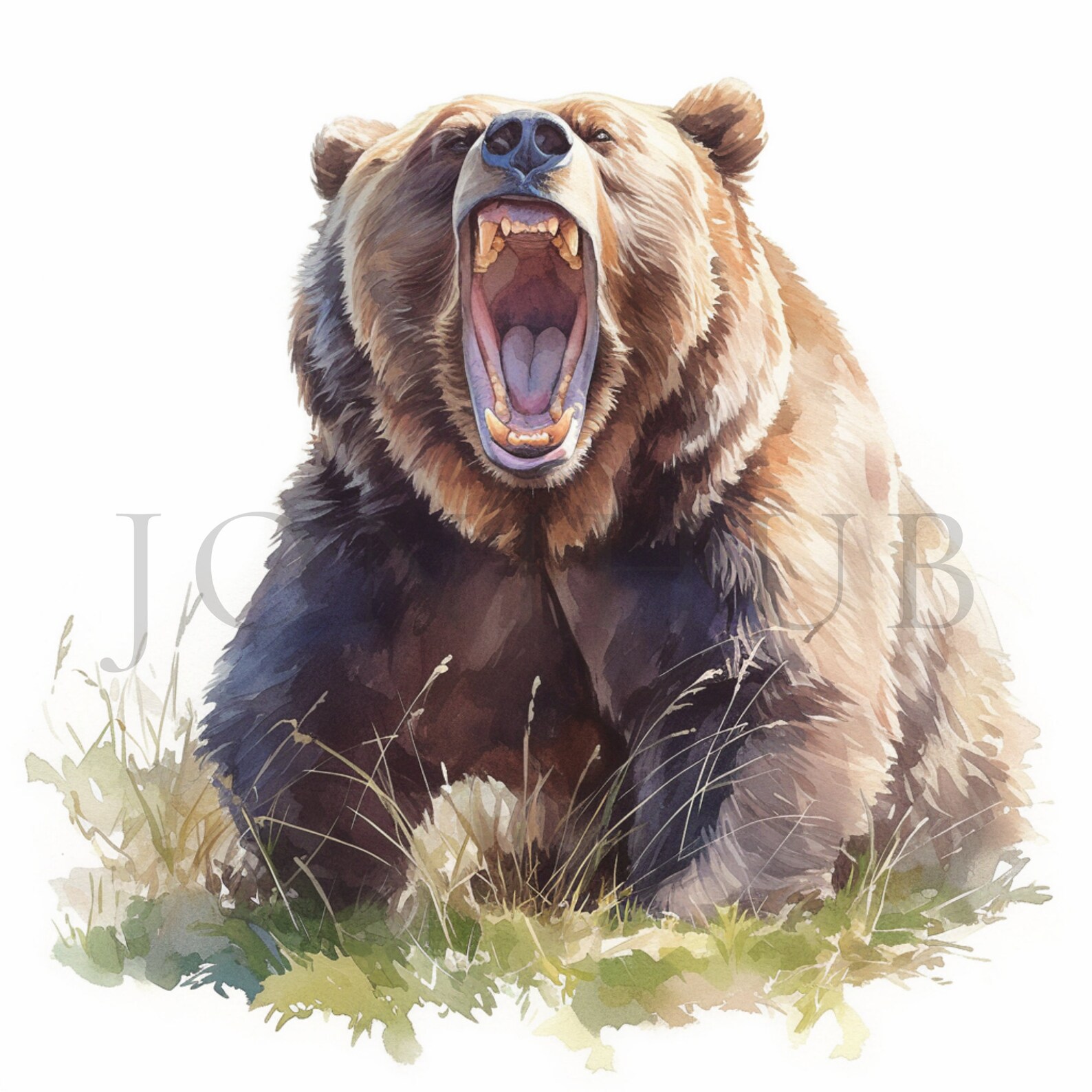 Roaring Bear Clipart 10 High Quality Jpgs Digital Download Card Making ...