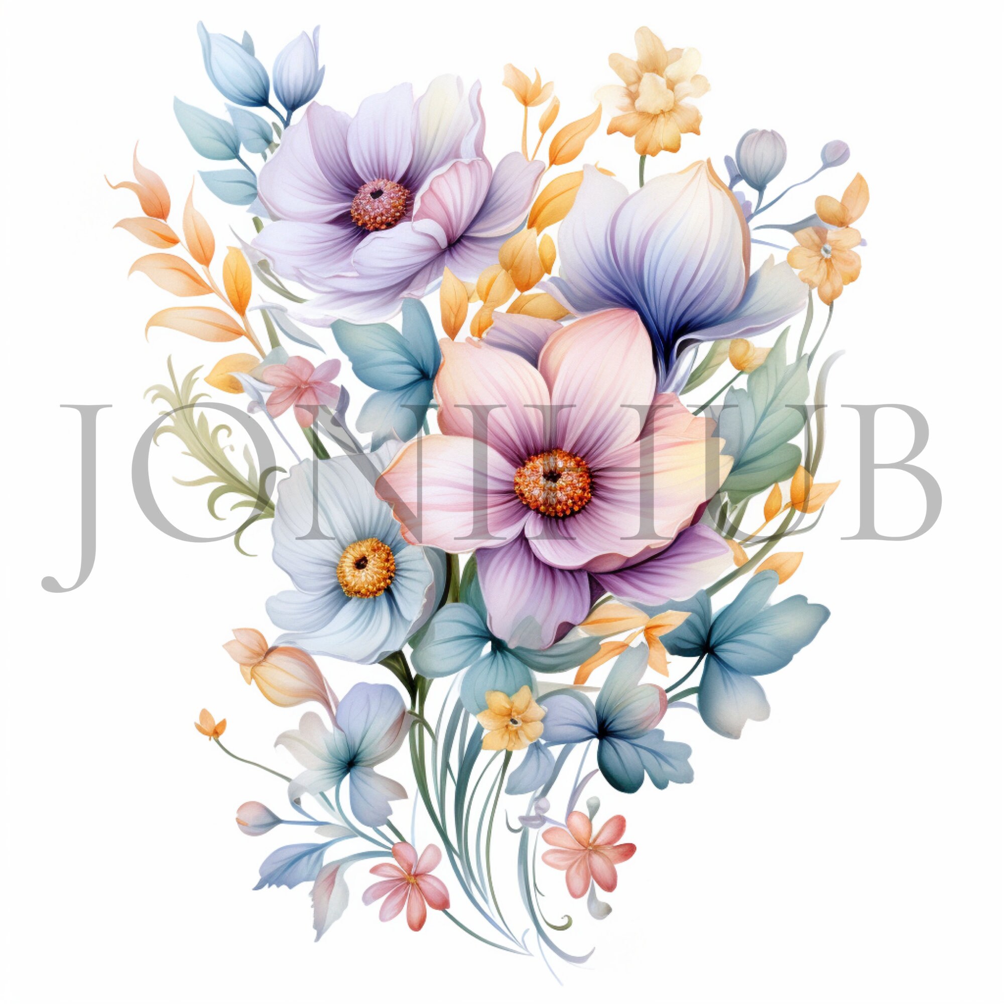 Flowers Cascade Clipart 10 High Quality Jpg's Digital Download Cascade ...