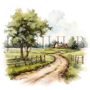 Country Lanes Clipart | 10 High Quality Jpgs | Digital Download ...
