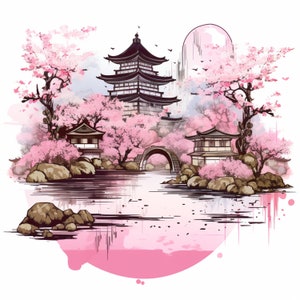 Japanese Landscape Clipart | 10 High Quality Jpgs | Watercolor Art ...