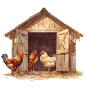 Chicken Coop Clipart | 10 High Quality Jpg's | Digital Download ...