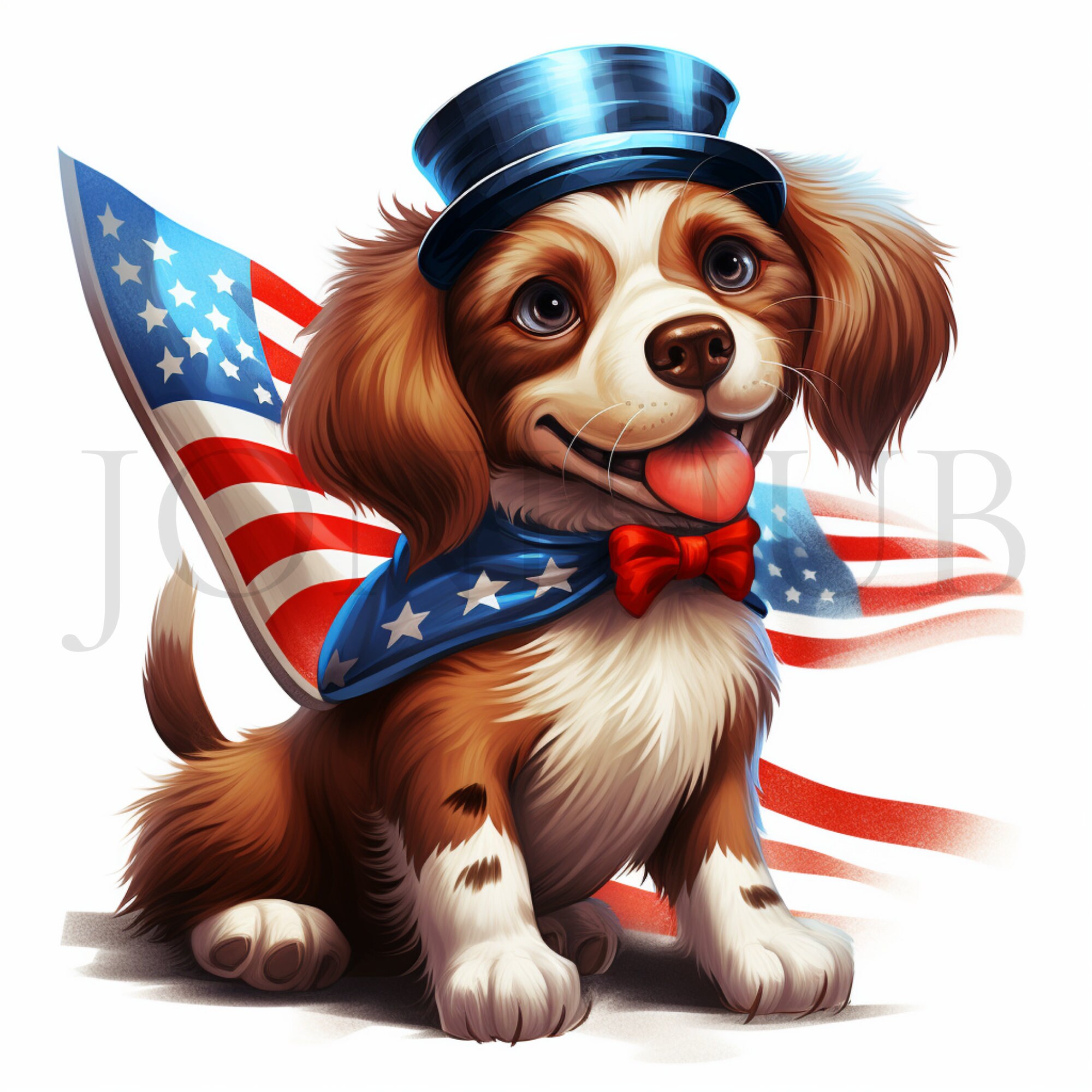 4th of July Dog Clipart 10 High Quality Jpgs Patriotic Clipart Bundle ...
