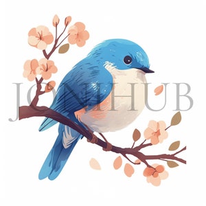 Spring Blue Bird Clipart | 10 High Quality Jpg's | Digital Download ...