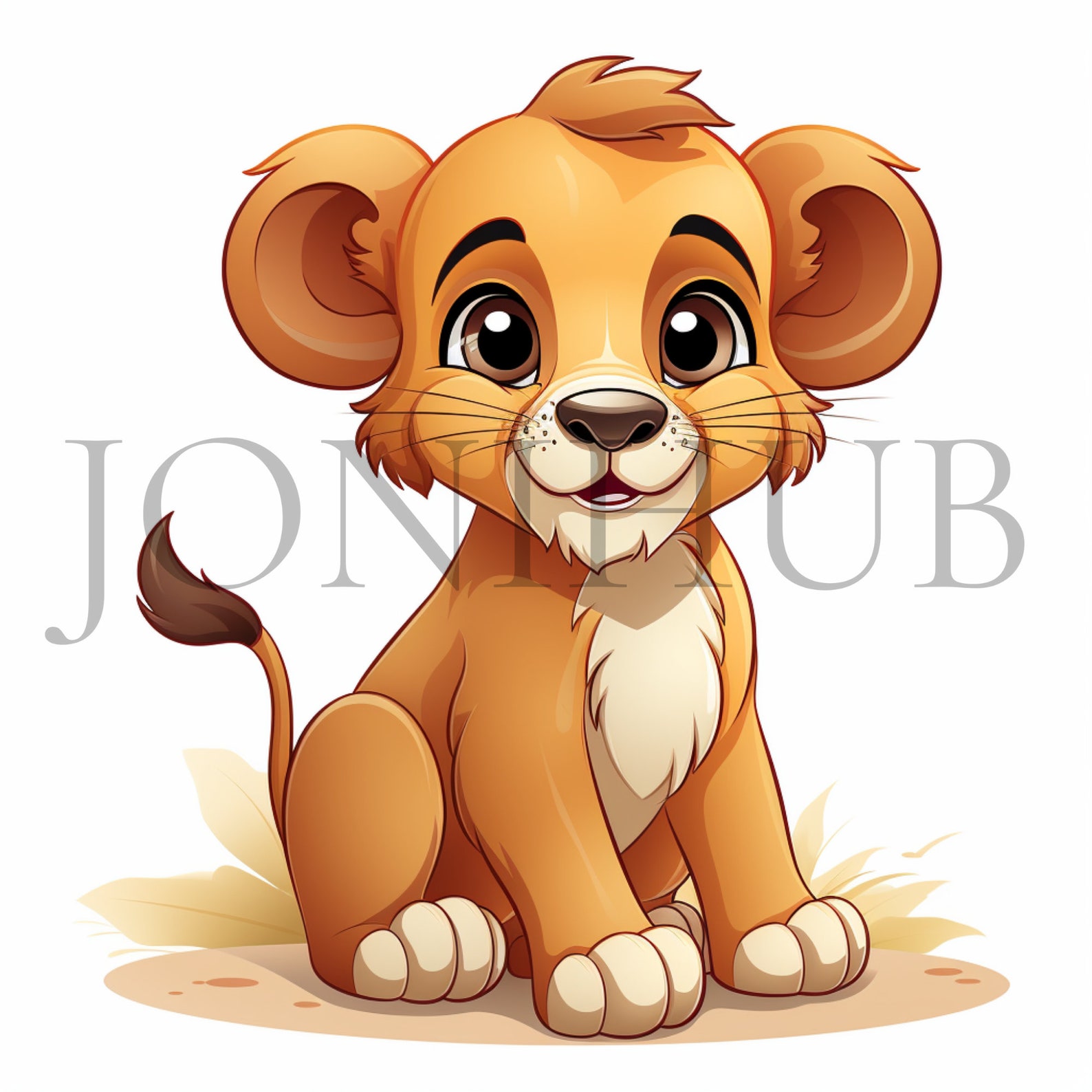 Cute Lion Cub Clipart 10 High Quality Jpg's Digital Download Adorable ...