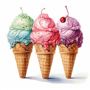 Summer Ice Cream Clipart | 10 High Quality Jpg's | Digital Download ...