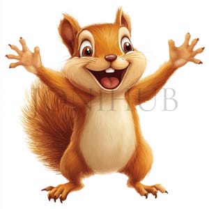 Happy Squirrels Clipart | 10 High Quality Jpg's | Digital Download ...
