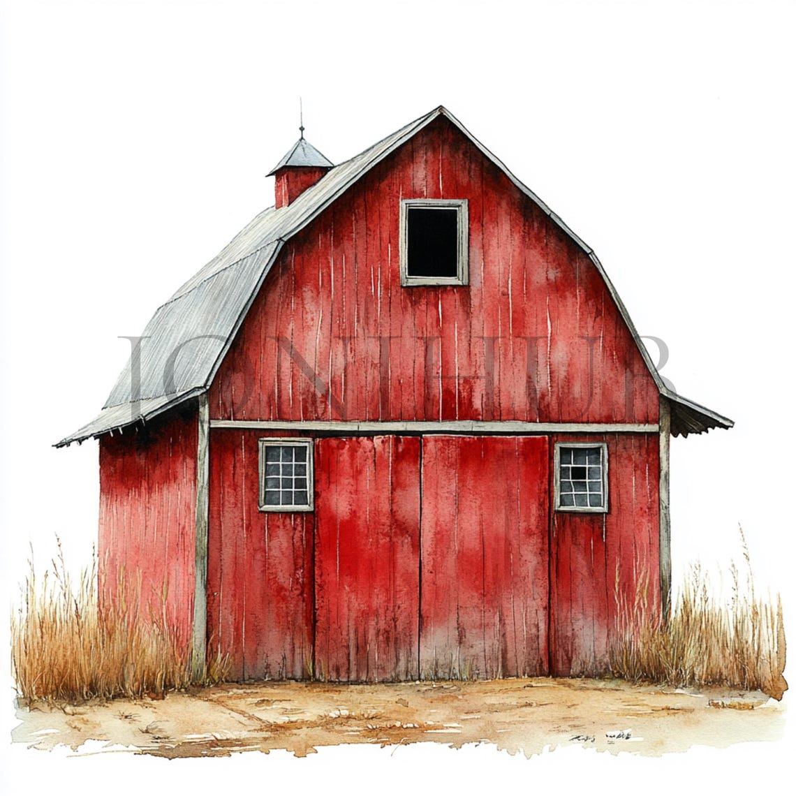 Red Barn Clipart 10 High Quality Jpg's Digital Download Farm Art Rural ...