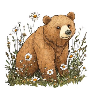 Bear in a Meadow Clipart | 10 High Quality Jpg's | Digital Download ...