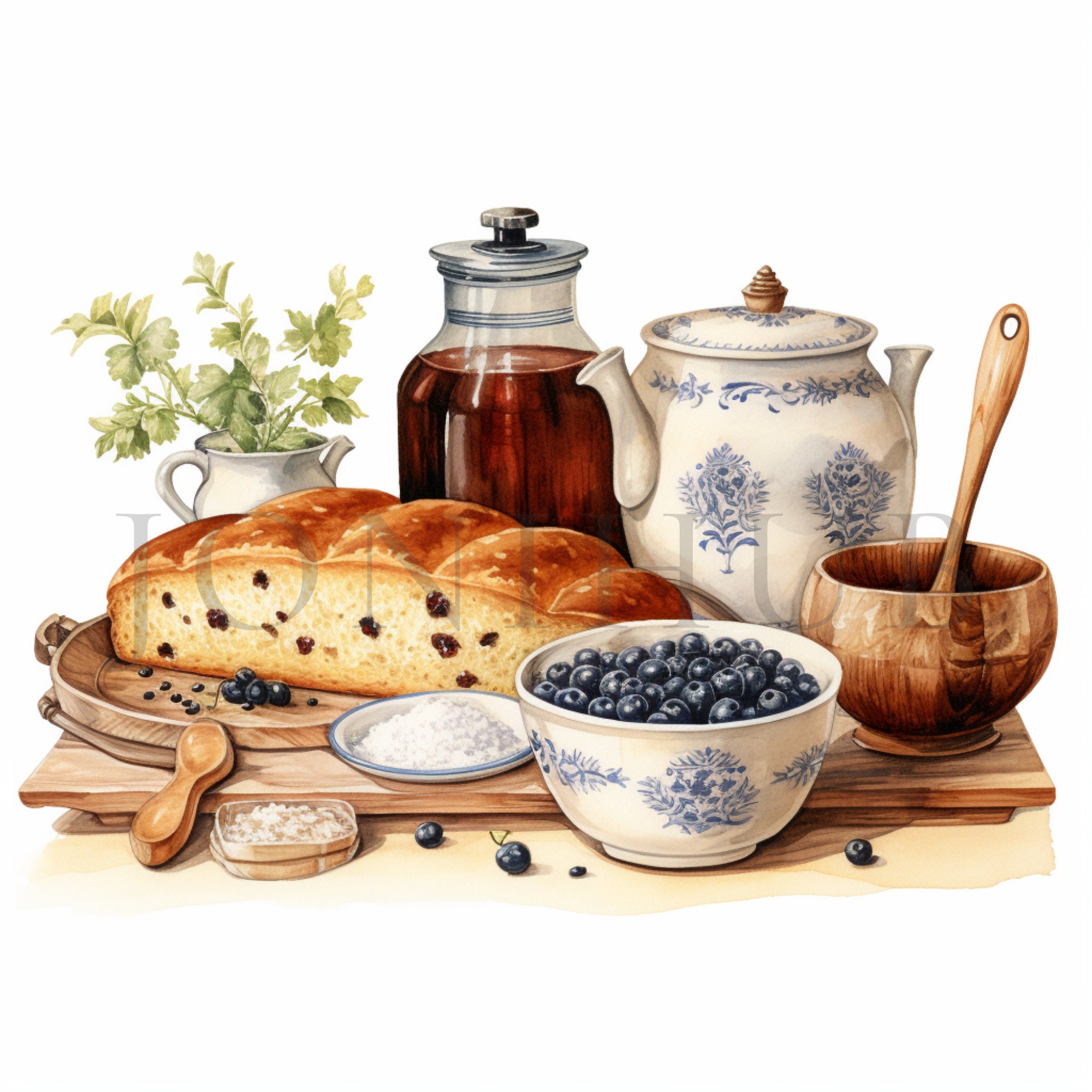 Vintage Baking Clipart | 10 High Quality Jpgs | Digital Download ...