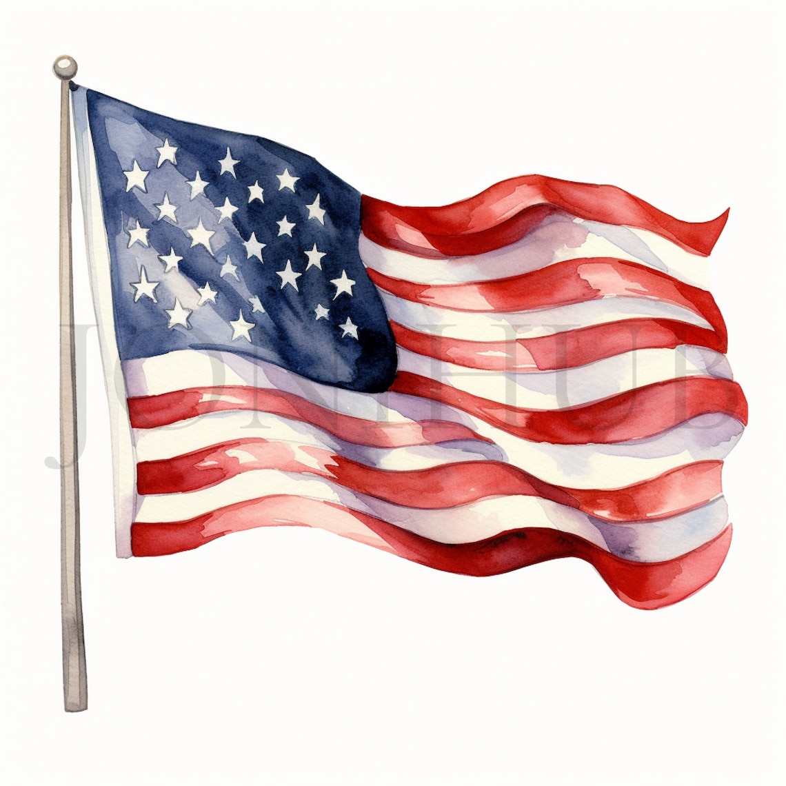 Watercolor American Flag Clipart | 10 High Quality Jpgs | Instant ...