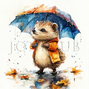 Hedgehog Rainy Clipart | 10 High Quality JPG | Digital Download | Junk ...