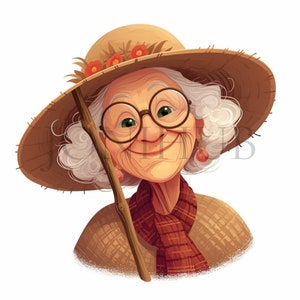 Old Women Clipart | 10 High Quality Jpg's | Digital Download | Paper ...