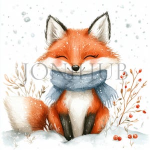 Fox in Winter Clipart | 10 High Quality Jpg's | Digital Download ...