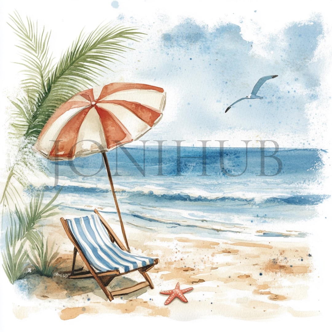 Beach Scenes Clipart | 10 High Quality Jpg's | Digital Download | Ocean ...