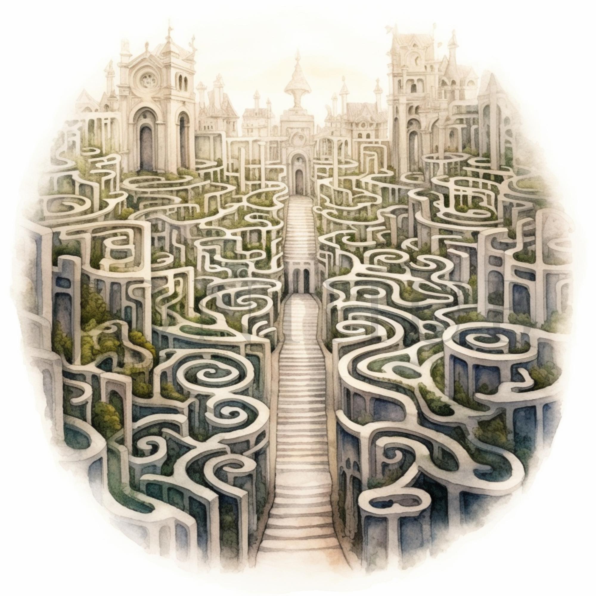Labyrinth Clipart | 10 High Quality Jpgs | Instant Digital Download ...
