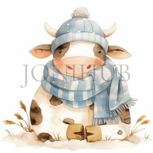 Cow and Snow Clipart | 10 High Quality Jpg's | Digital Download ...
