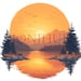 Sunset Over Lake Clipart | 10 High Quality Jpg's | Digital Download ...