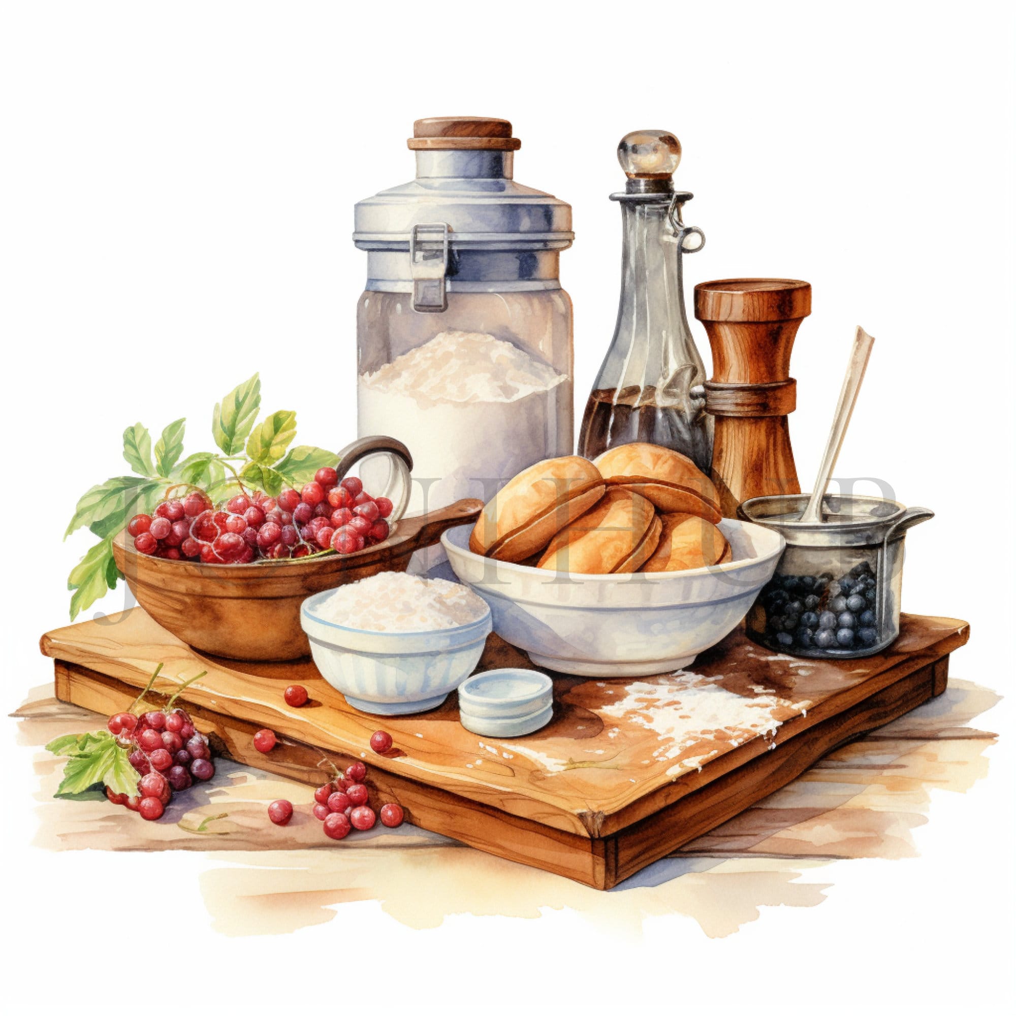 Vintage Baking Clipart 10 High Quality Jpgs Digital Download Bakery ...