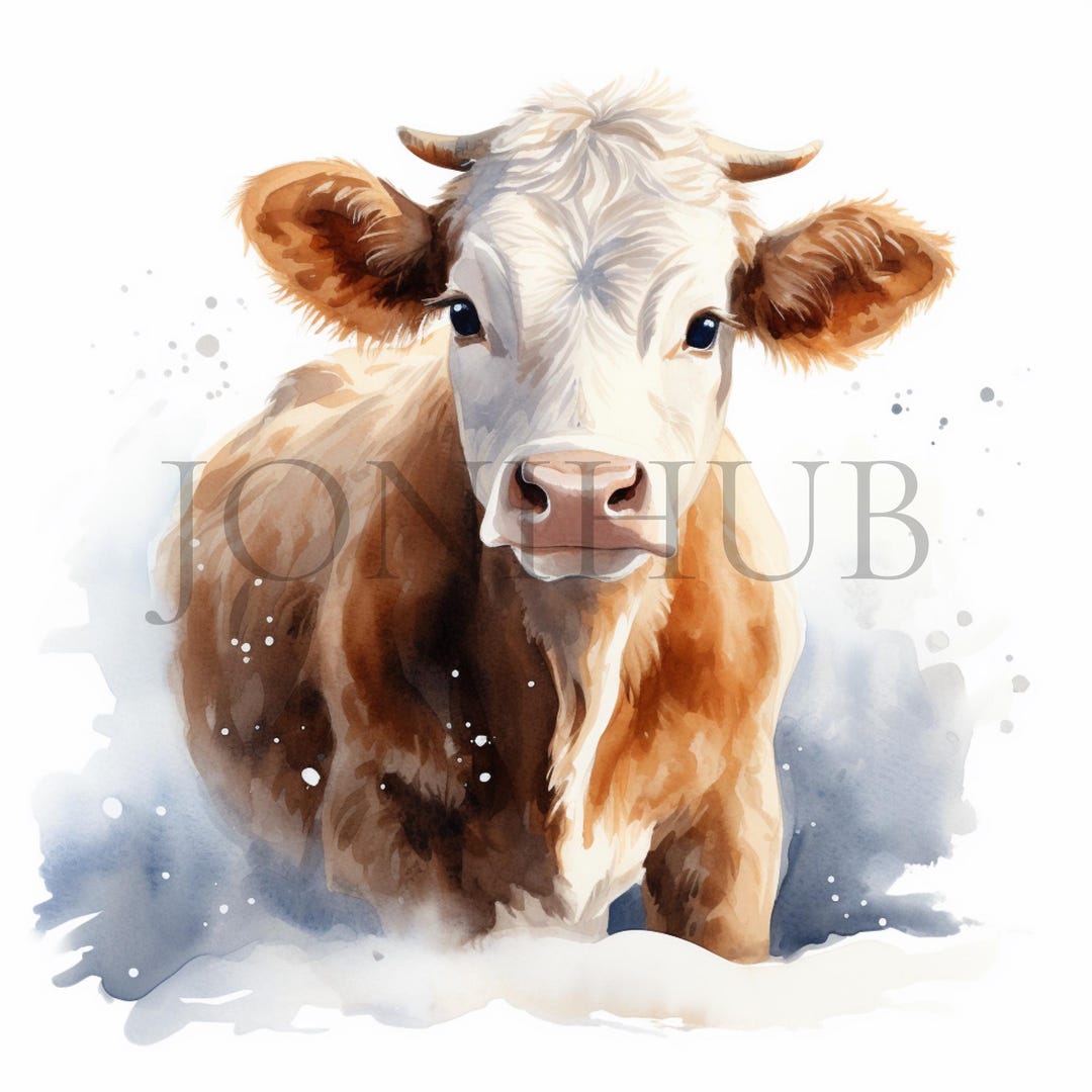 Cow and Snow Clipart | 10 High Quality Jpg's | Digital Download ...