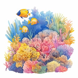 Vibrant Coral Reef Fish Clipart | 10 High Quality Jpg's | Digital ...
