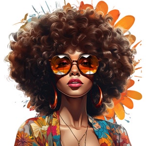 Afro Woman Clipart | 10 High Quality Jpg's | Digital Download | Afro ...
