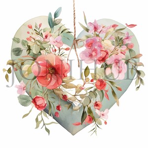 Hanging Hearts Clipart | 10 High Quality Jpg's | Digital Download ...
