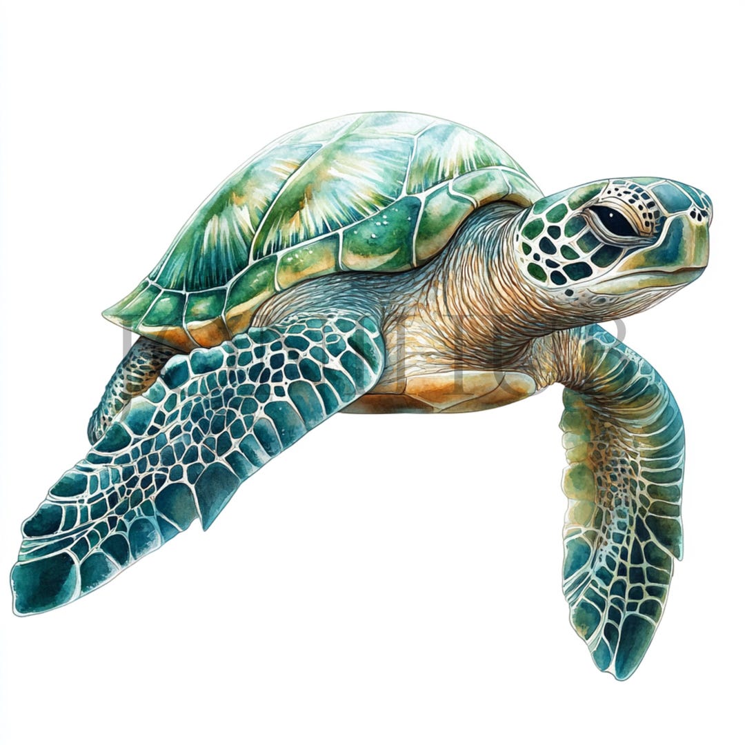 Watercolor Turtle Clipart | 10 High Quality Jpg's | Digital Download ...