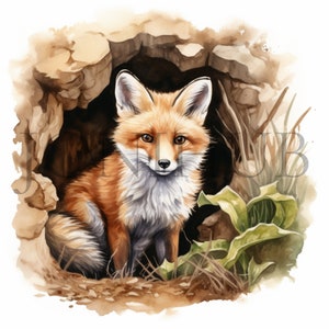 Fox in the Den Clipart | 10 High Quality Jpgs | Digital Download ...