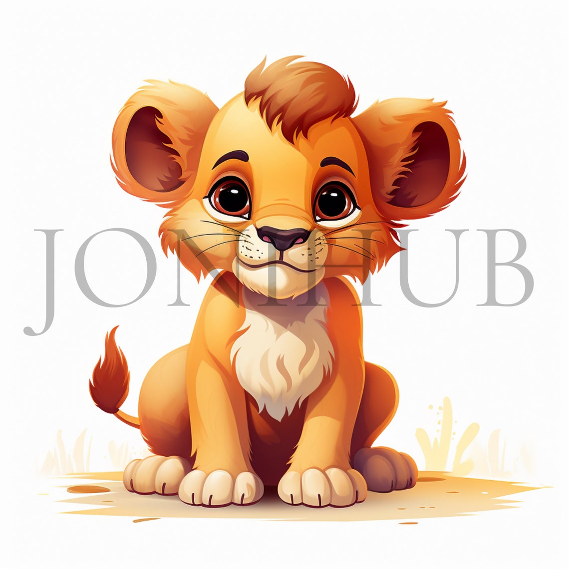 Cute Lion Cub Clipart 10 High Quality Jpg's Digital Download Adorable ...