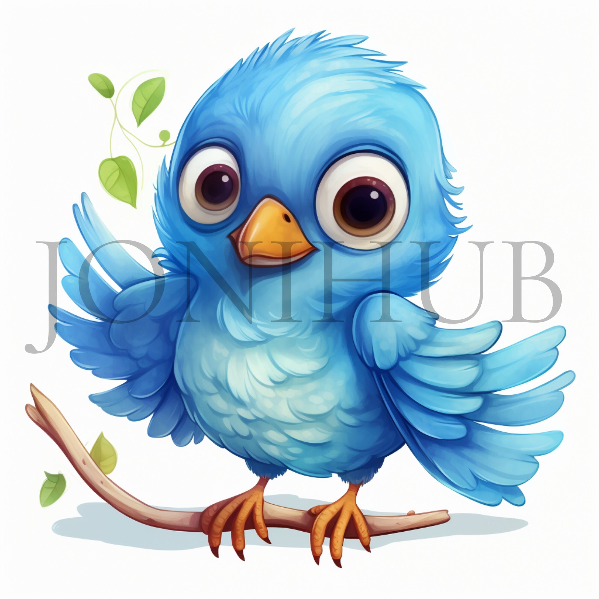 Watercolor Blue Bird Clipart 10 High Quality Jpg's Digital Download ...