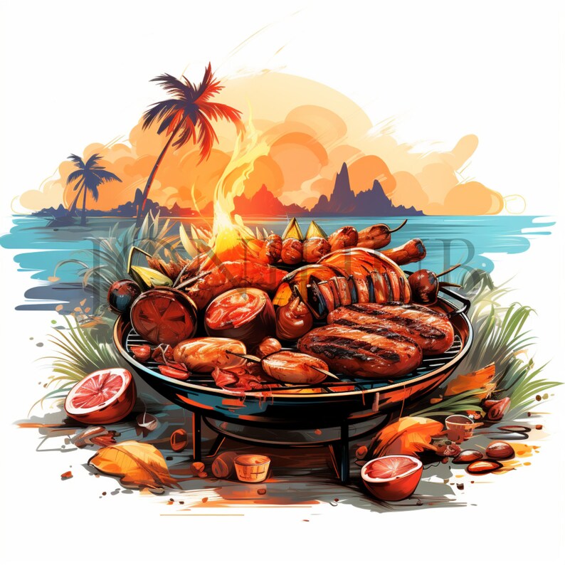 Summer BBQ Clipart | 10 High Quality Jpg's | Digital Download ...