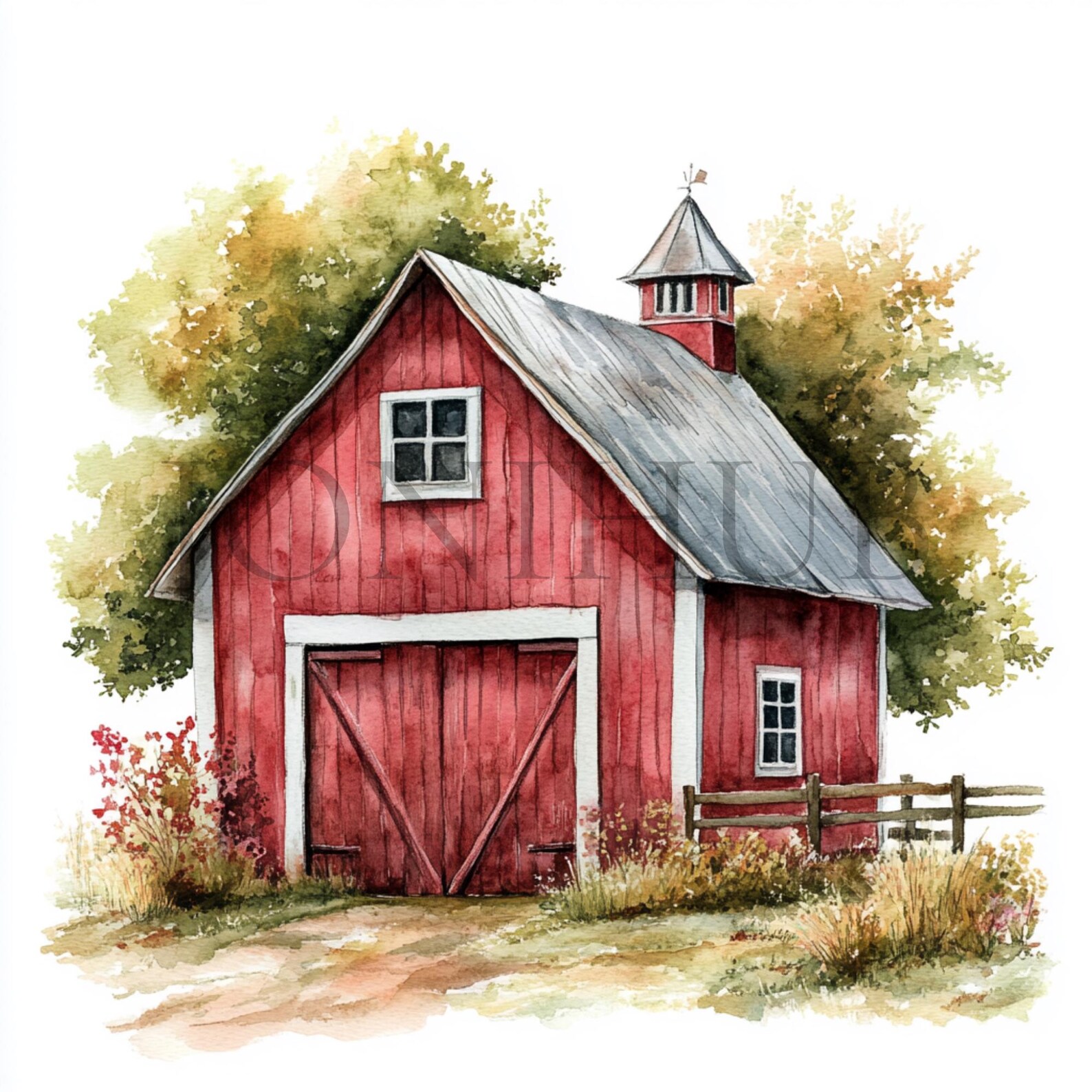 Red Barn Clipart 10 High Quality Jpg's Digital Download Clipart Farm ...