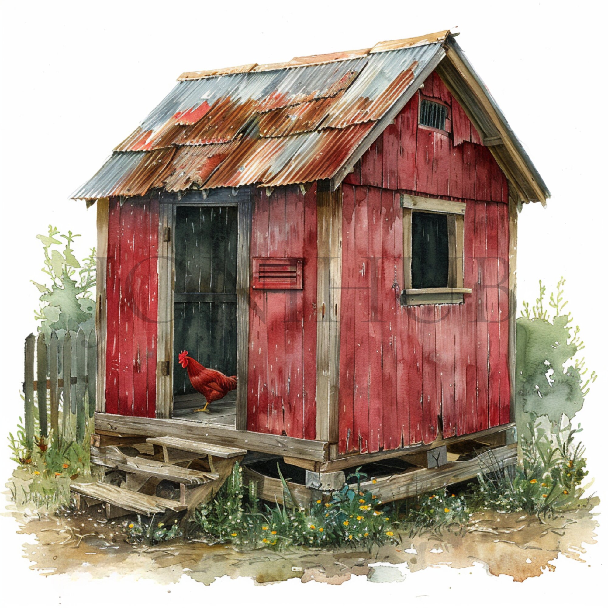 Chicken Coop Clipart | 10 High Quality Jpg's | Digital Download | Farm ...