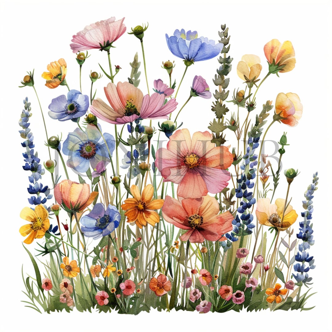 Summer Flowers Clipart | 10 High Quality Jpg's | Digital Download ...
