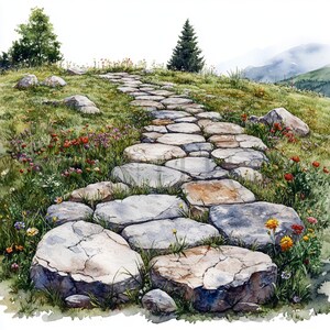 Rocky Path Clipart | 10 High Quality Jpgs | Digital Download ...