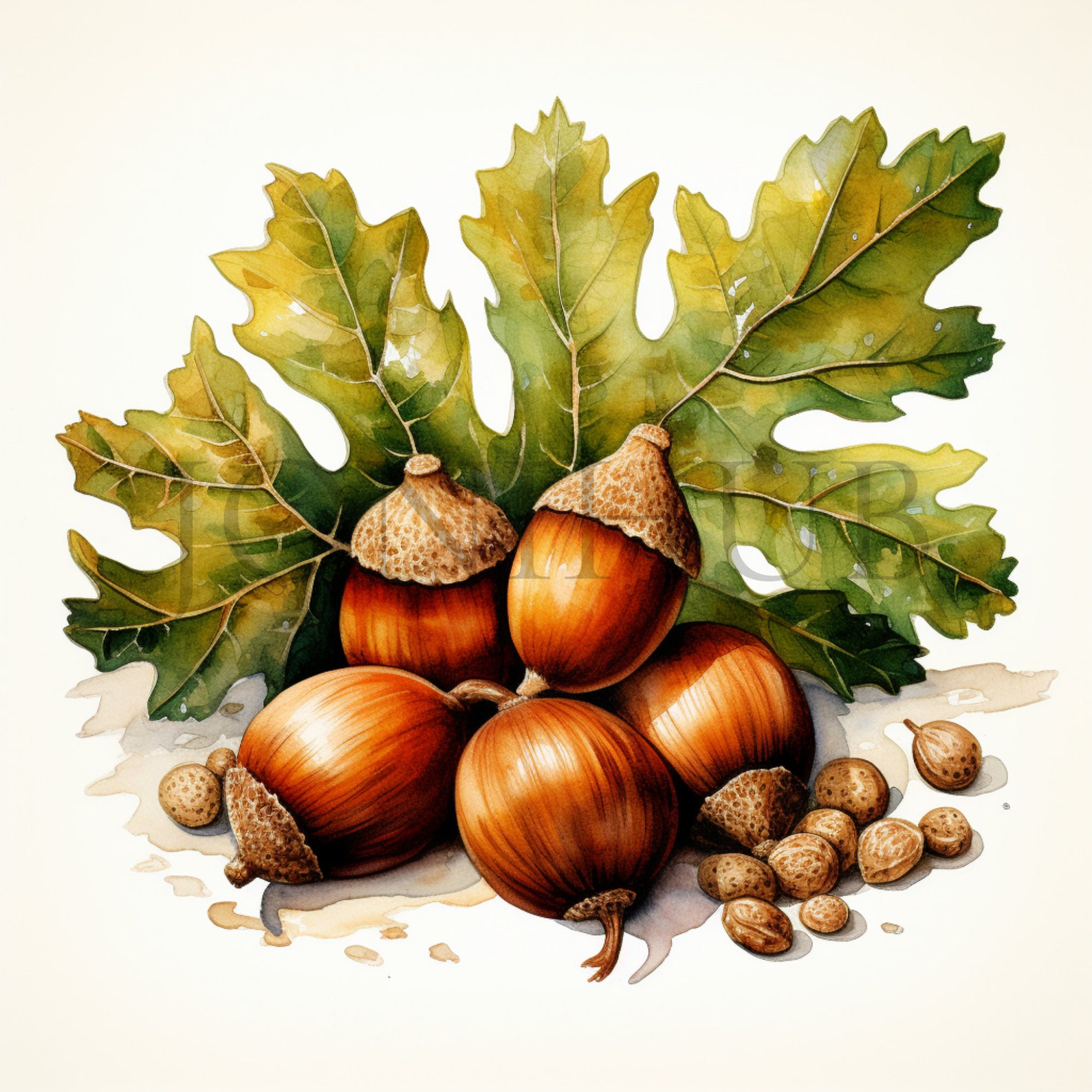 Oak Acorns Clipart | 10 High Quality Jpg's | Digital Download | Oak ...