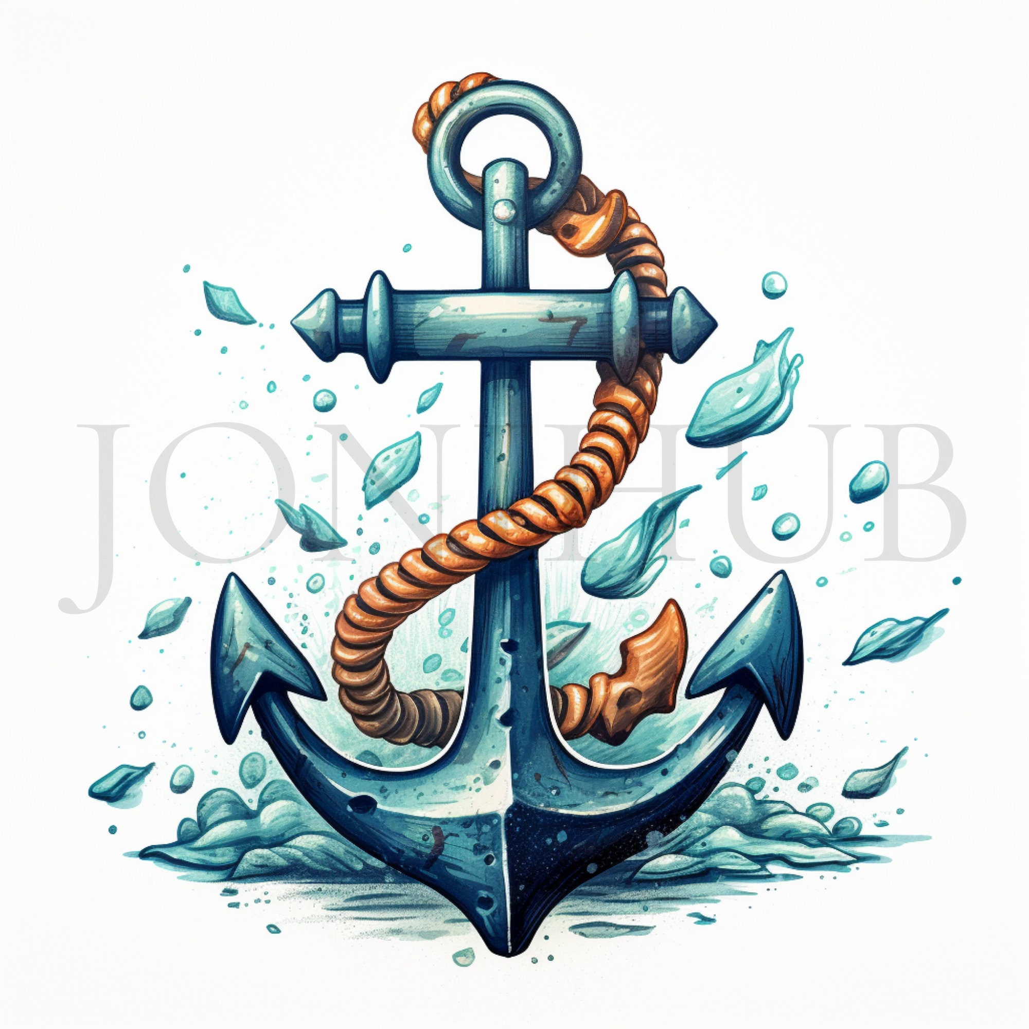Anchor Clipart 10 High Quality Jpgs Digital Download Nautical Anchor ...