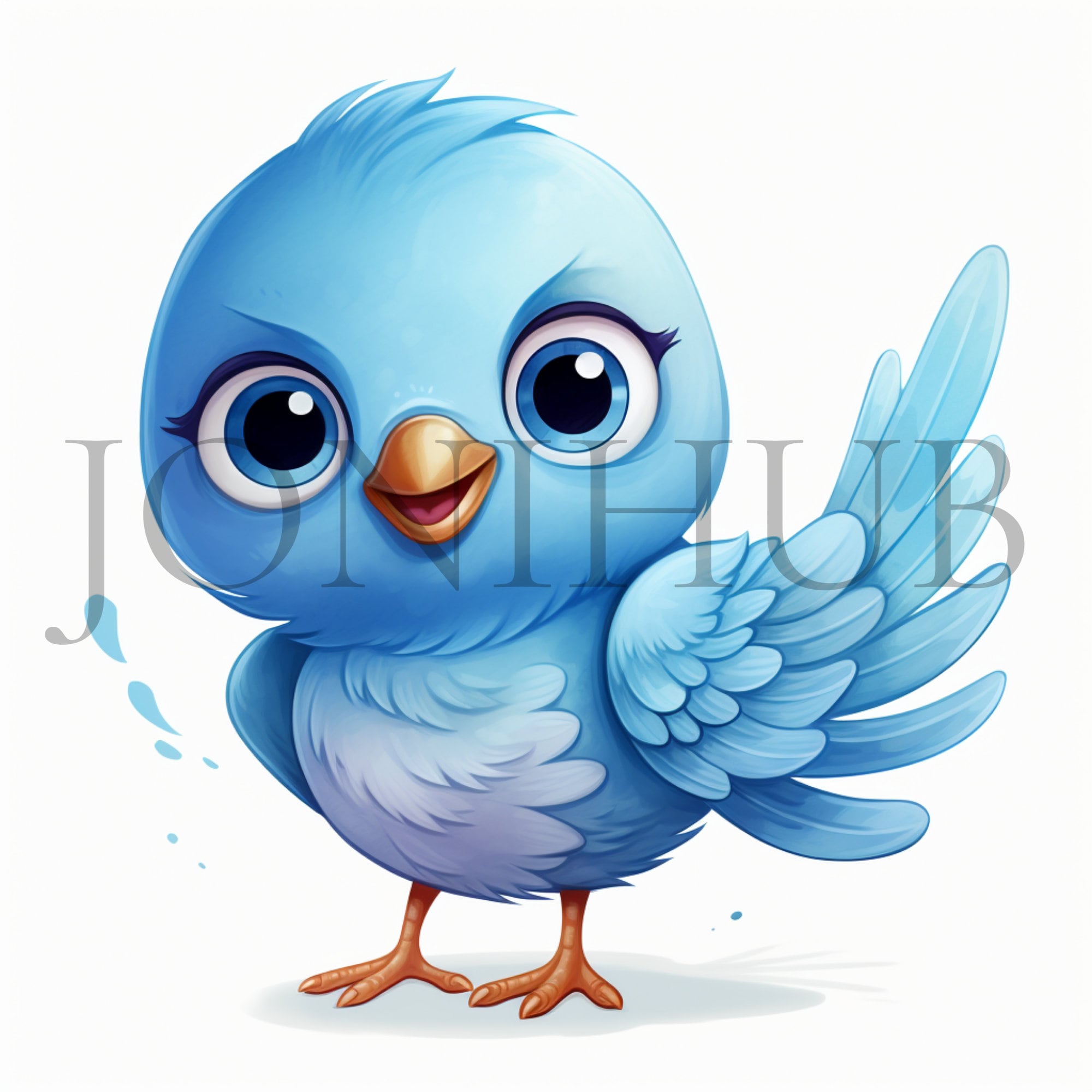 Watercolor Blue Bird Clipart | 10 High Quality Jpg's | Digital Download ...