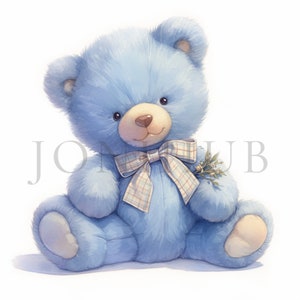 Blue Teddy Bear Clipart | 10 High Quality Jpgs | Digital Download ...