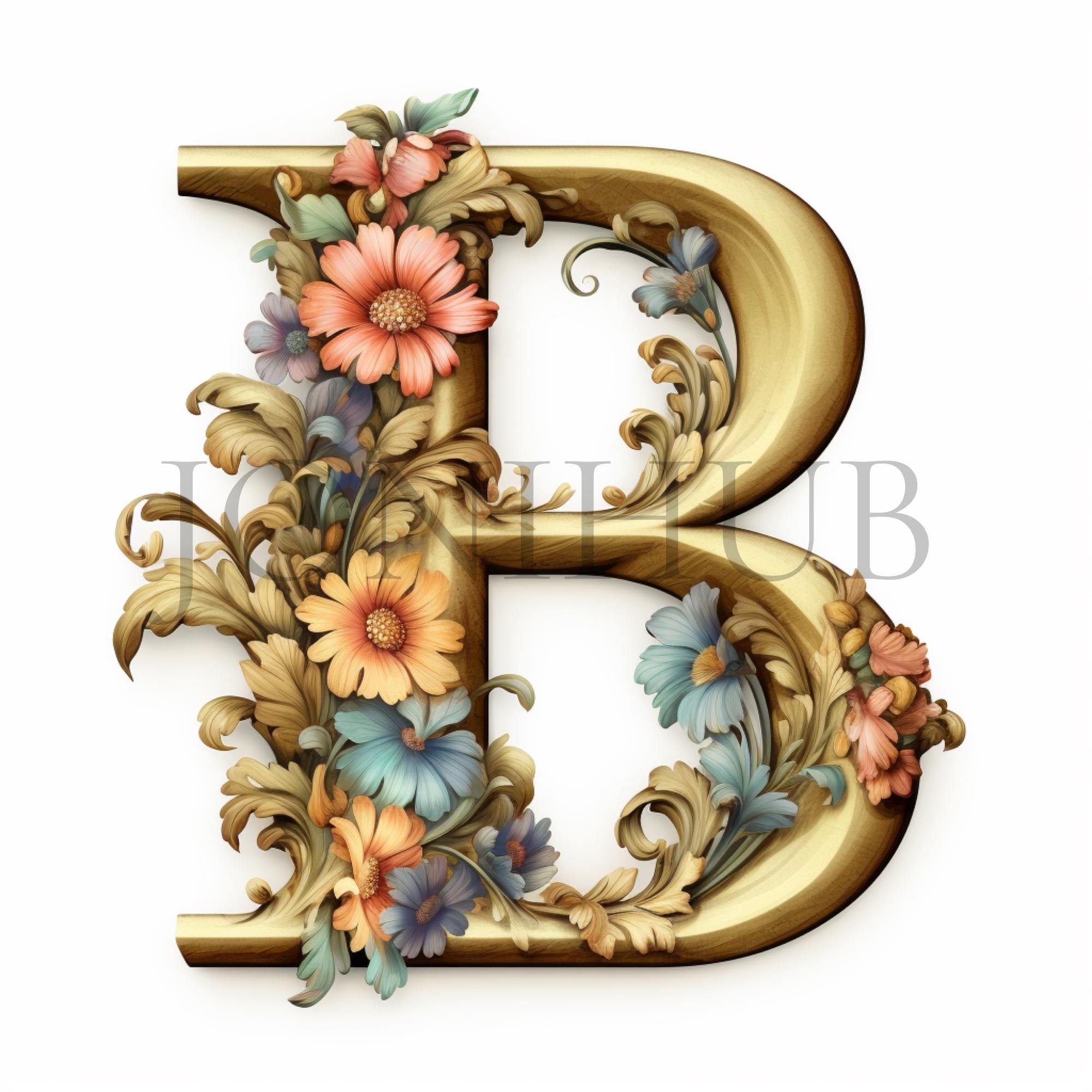 Letter B Clipart 10 High Quality Jpgs Digital Download Watercolor ...