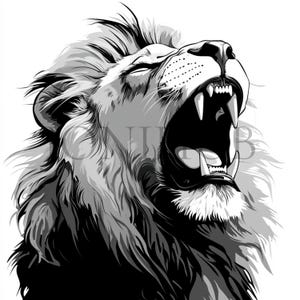 Lion Greyscale Clipart | 10 High Quality Jpg's | Digital Download ...