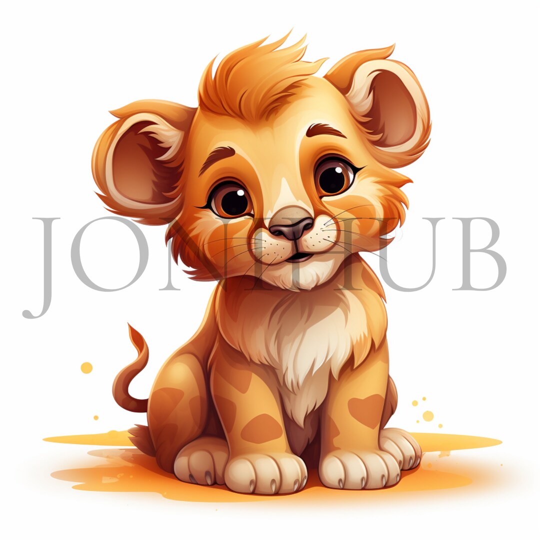 Cute Lion Cub Clipart | 10 High Quality Jpg's | Digital Download ...