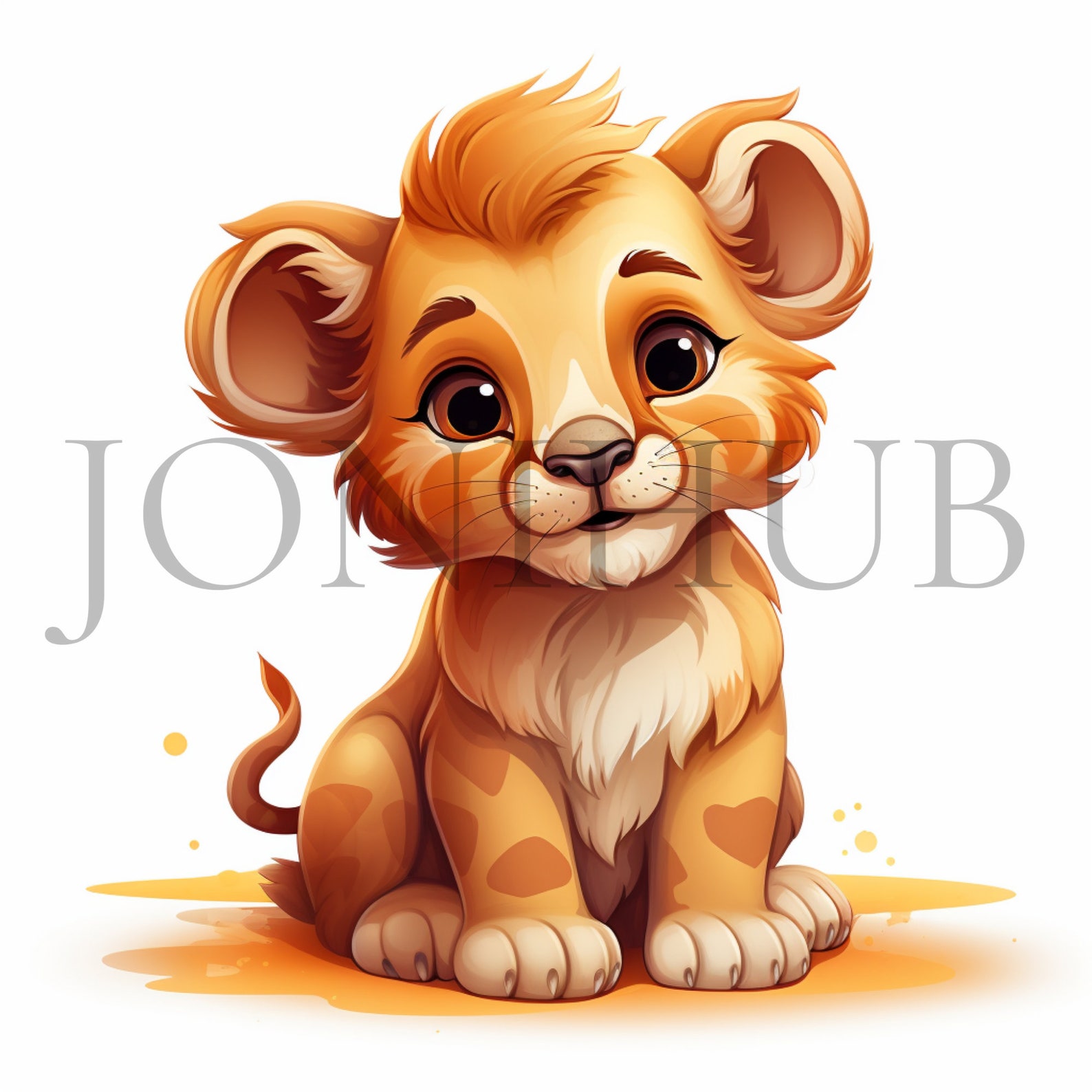 Cute Lion Cub Clipart 10 High Quality Jpg's Digital Download Adorable ...