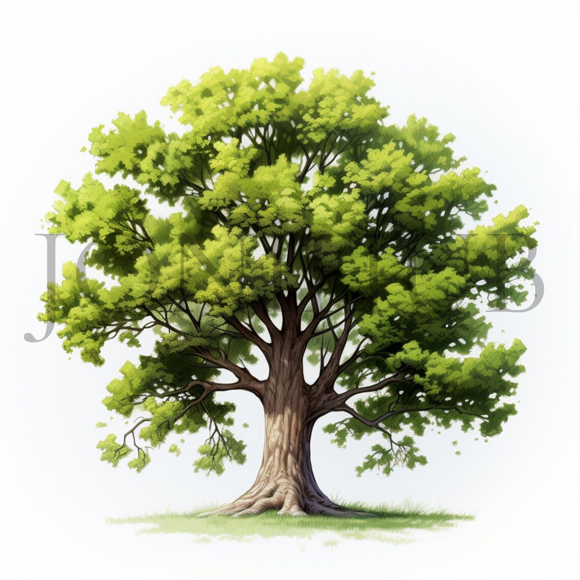Oak Trees Clipart 10 High Quality Jpg's Digital Download Nature Art ...