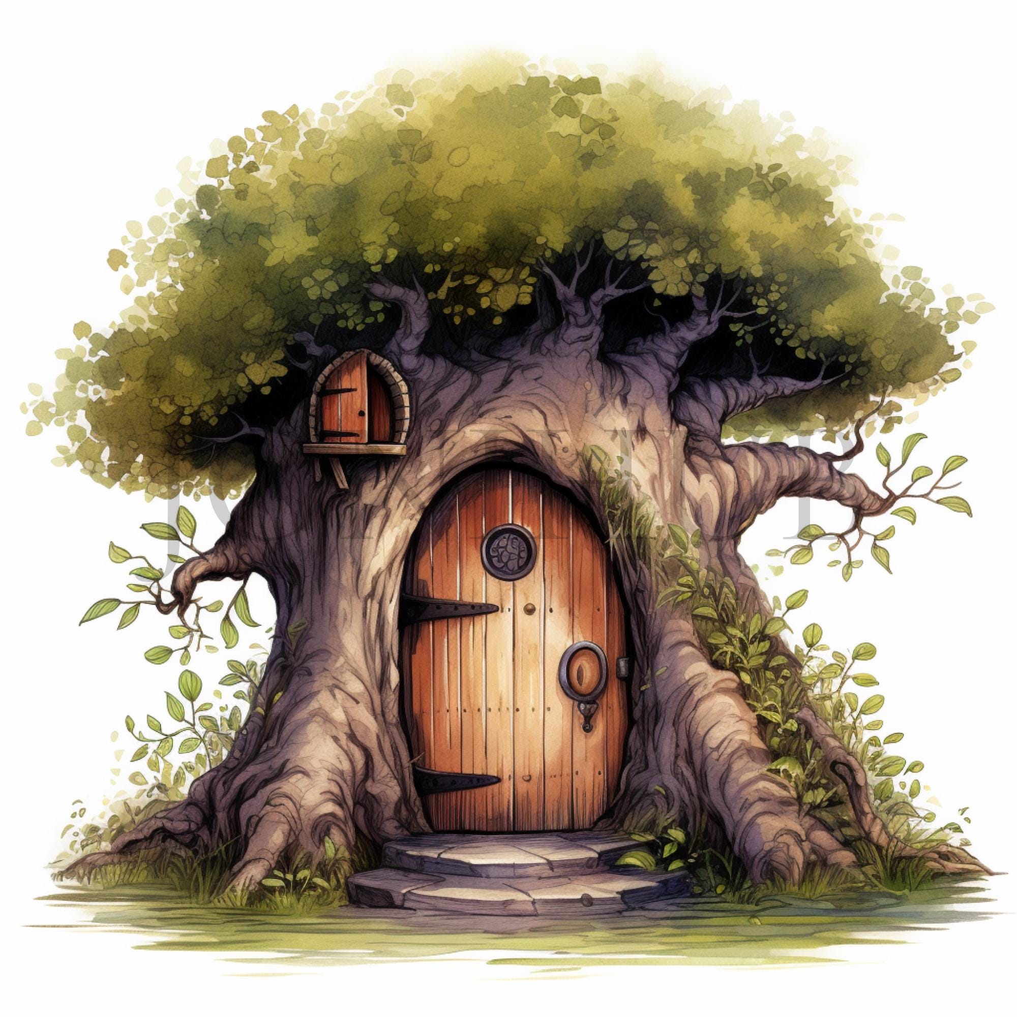 Fairy Tree Trunk Doors Clipart | 10 High Quality Jpg's | Digital ...