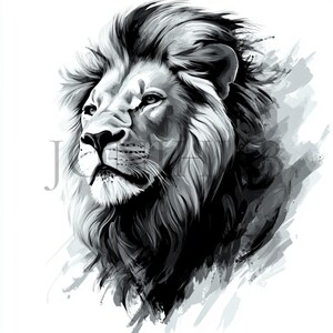 Lion Greyscale Clipart | 10 High Quality Jpg's | Digital Download ...