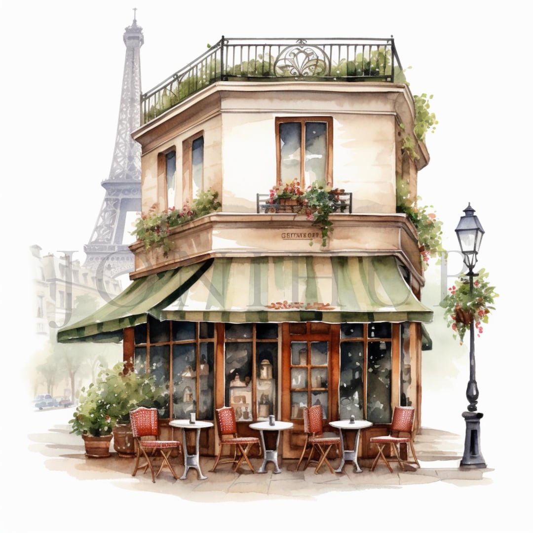 Paris Cafe Clipart | 10 High Quality Jpgs | Digital Download | Vintage ...